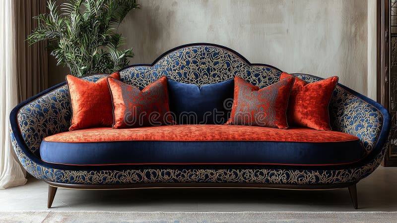 Luxurious Sofas Inspired by Persian Art Stock Illustration ...