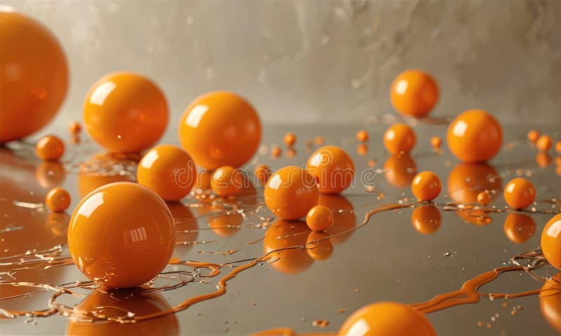 A Collection of Orange Balls are on a Table, Some of Which are Dripping ...