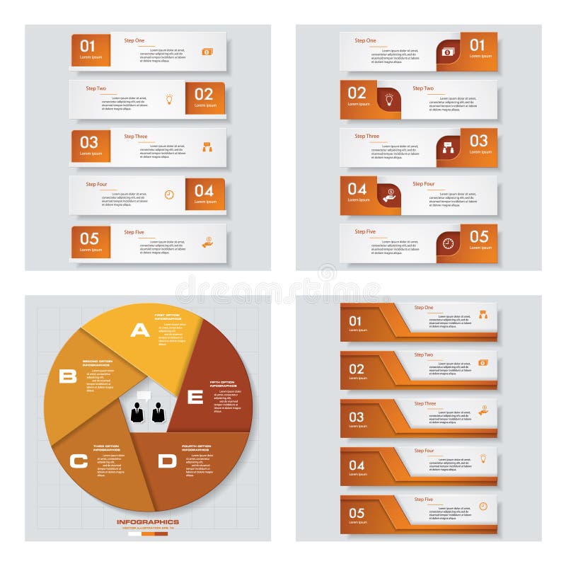Collection of 4 Orange Color Template/graphic or Website Layout. Vector ...