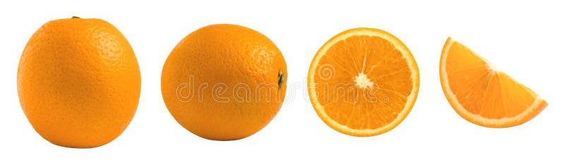 Collection of Orange Fruit in Different Variations Isolated on White ...