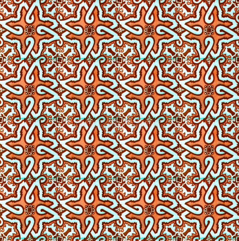Collection of Orange Patterns Tiles Stock Illustration - Illustration ...