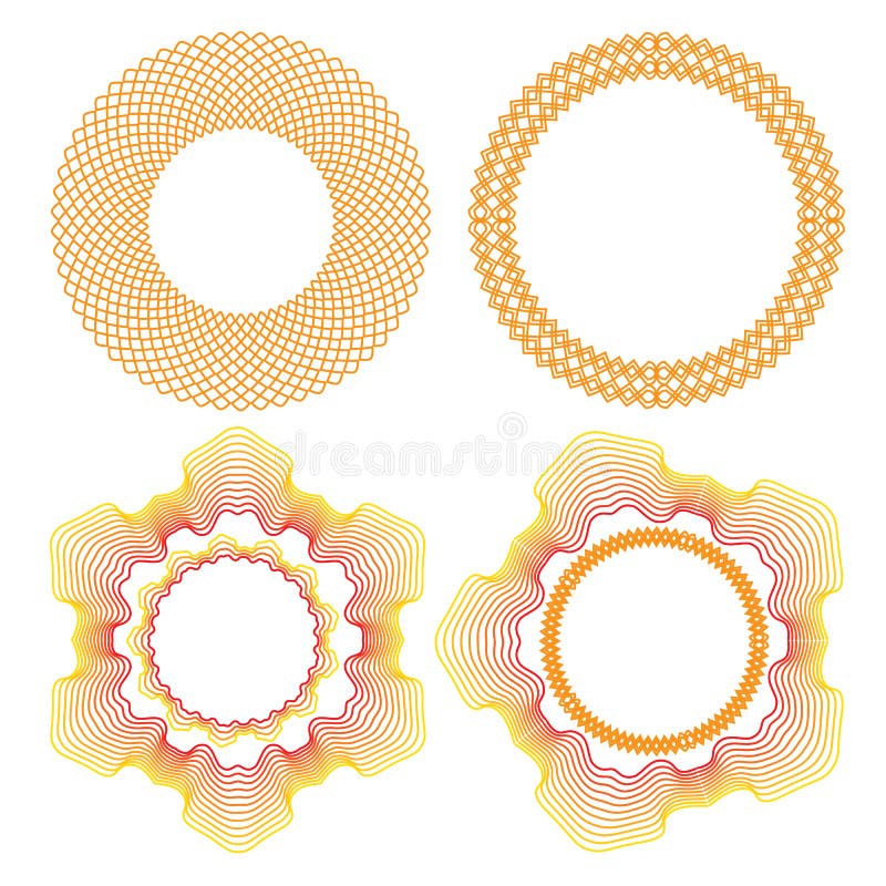 Collection of Orange Round Decorative Border Frames Stock Vector ...