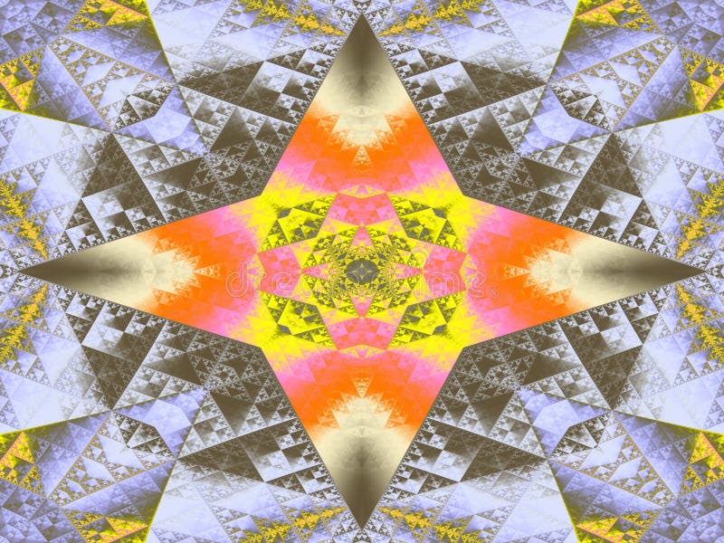 Star Triangles Fractal Style Stock Illustration - Illustration of light ...
