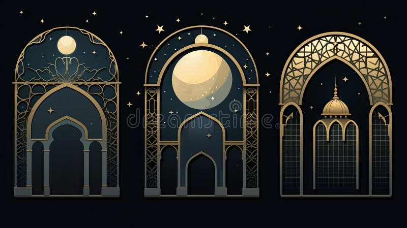 Collection of Oriental Style Islamic Windows and Arches with Modern ...