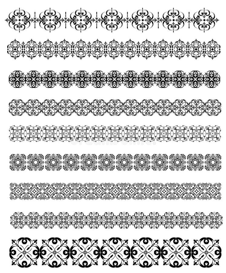 Collection of Ornamental Rule Lines in Different Design Styles Stock ...
