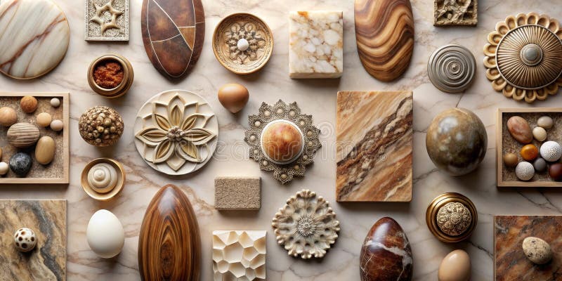 Collection of Ornate Decorative Objects in Earthy Tones. Generative AI ...