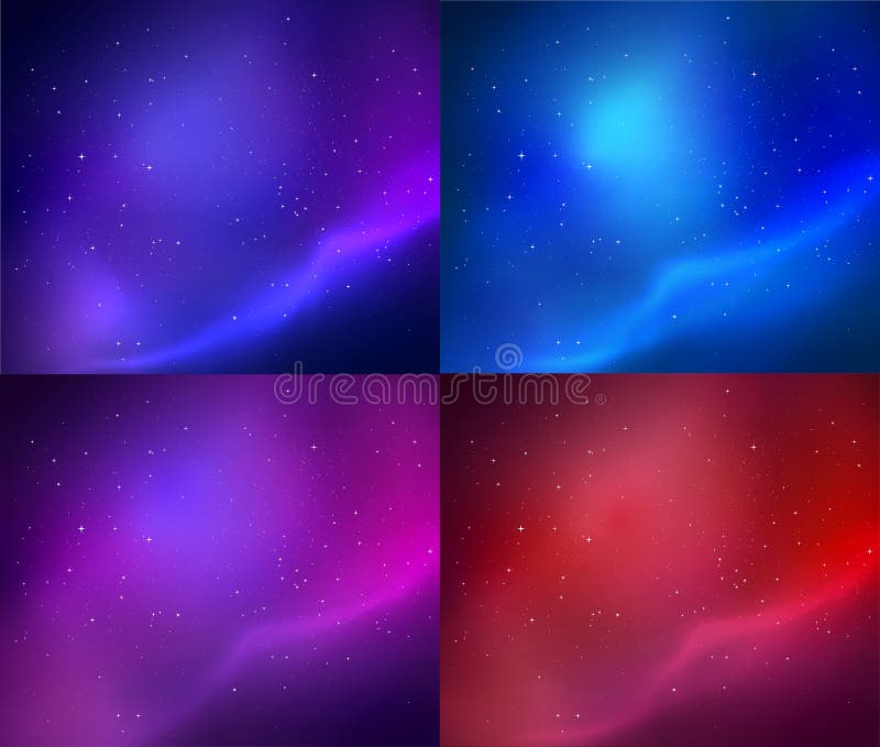 Collection of Outer Space Vector Backgrounds Stock Vector ...