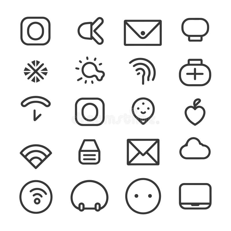AI-Generated Icon Set stock illustration. Illustration of design ...