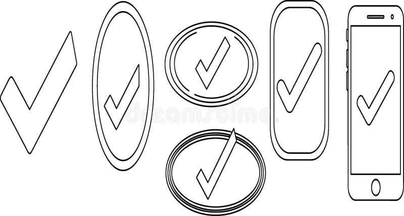 Outlined Check Mark Stock Illustrations – 585 Outlined Check Mark Stock ...