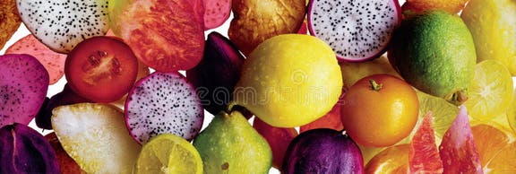 Collage of Vibrant Fruit Textures Showcasing a Variety of Colors and ...