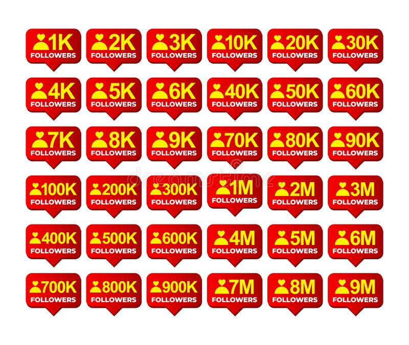 Collection Pack of Followers Tag Vector Design Template Stock Vector ...