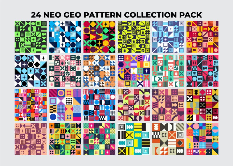 Collection Pack of Neo Geo Pattern Vector Design Template Stock Vector ...