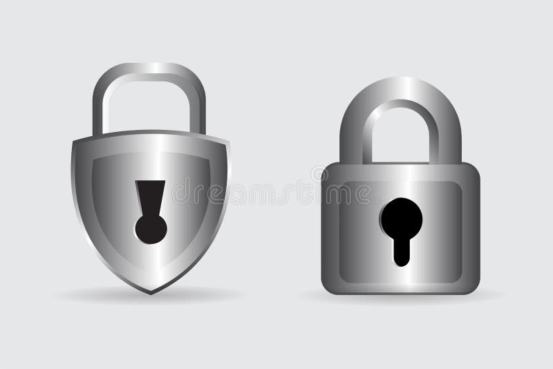 Collection of Padlock Vector Illustration Background. Realistic Padlock ...
