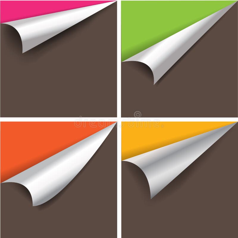 Pages Curl Set Stylish Illustration Vector Design Stock Vector ...