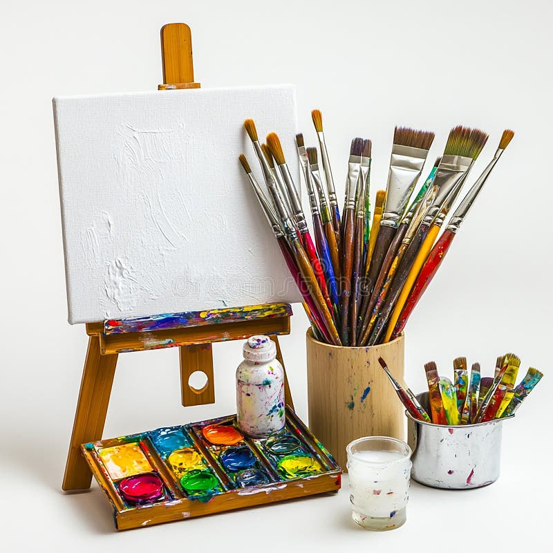 Create Colorful Art Using Brushes and Paints on a Blank Canvas ...