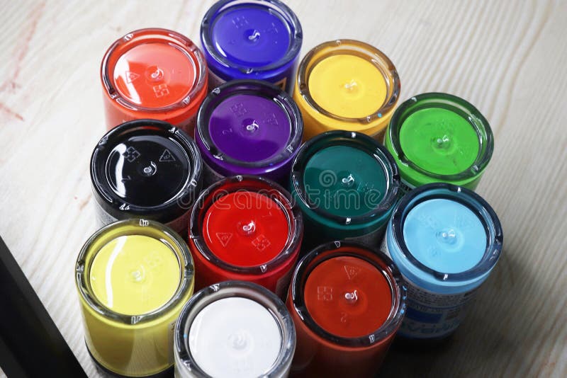 A Collection of Paints for Painting Stock Image - Image of ivory, pink ...