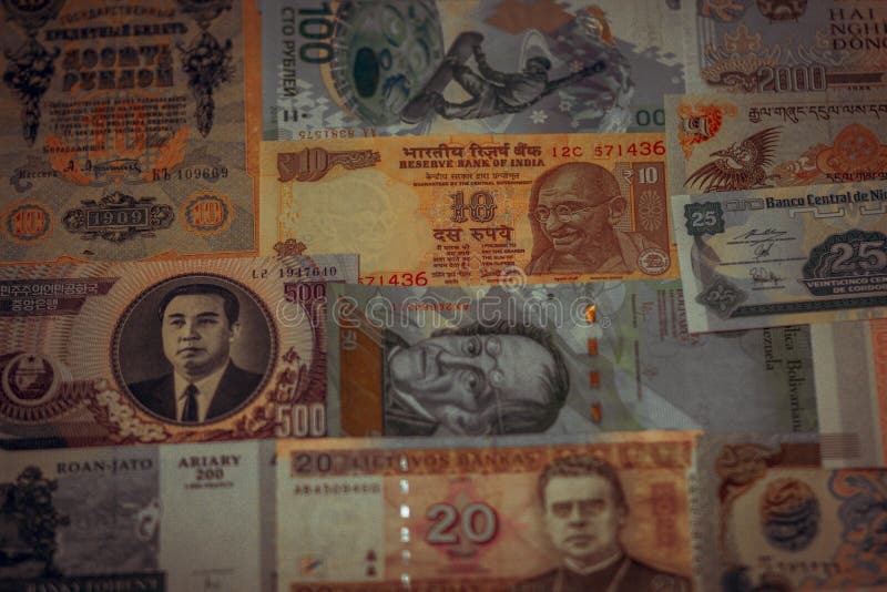 Paper Banknotes from Different Countries of the World Stock Photo ...