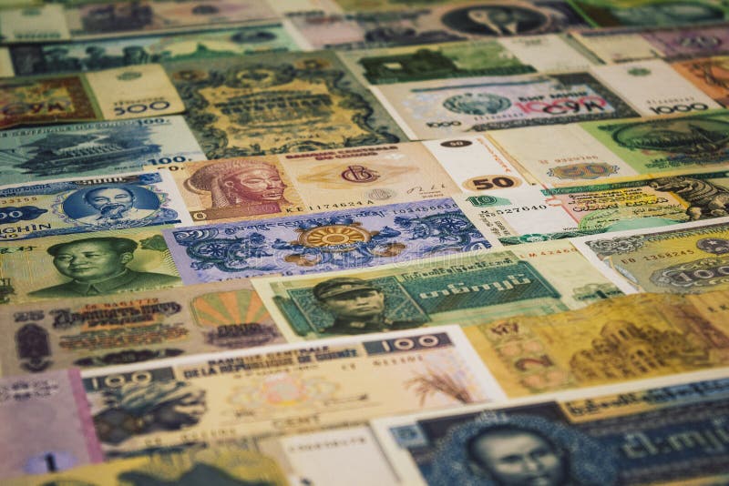 Paper Banknotes from Different Countries of the World Stock Image ...