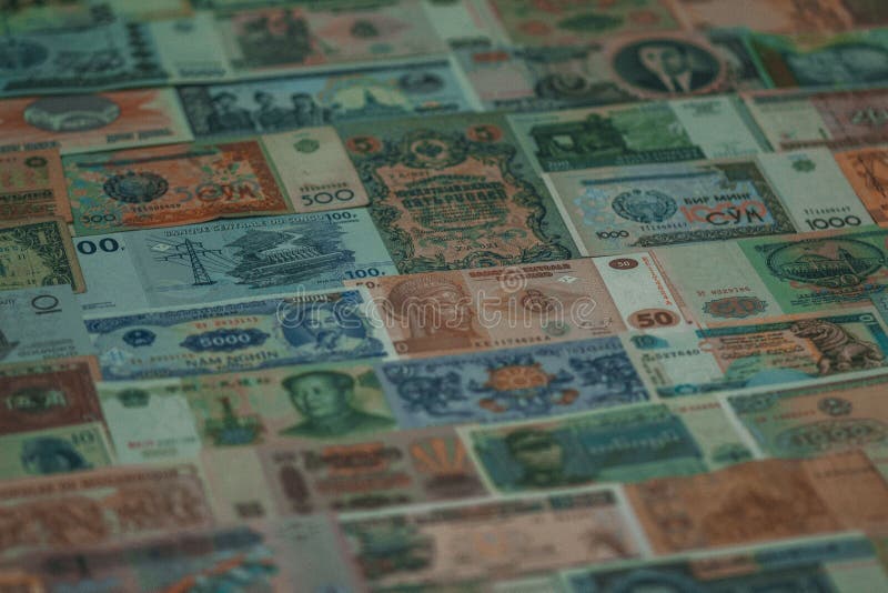 Paper Banknotes from Different Countries of the World Stock Photo ...