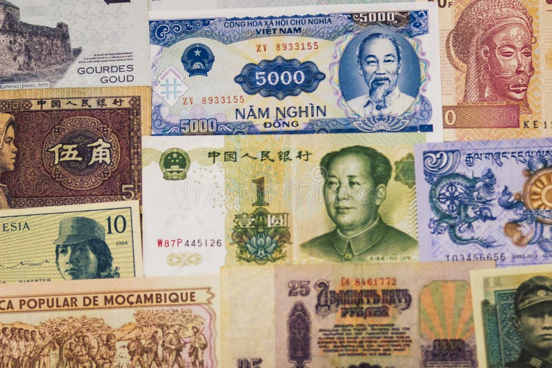 Paper Banknotes from Different Countries of the World Stock Photo ...