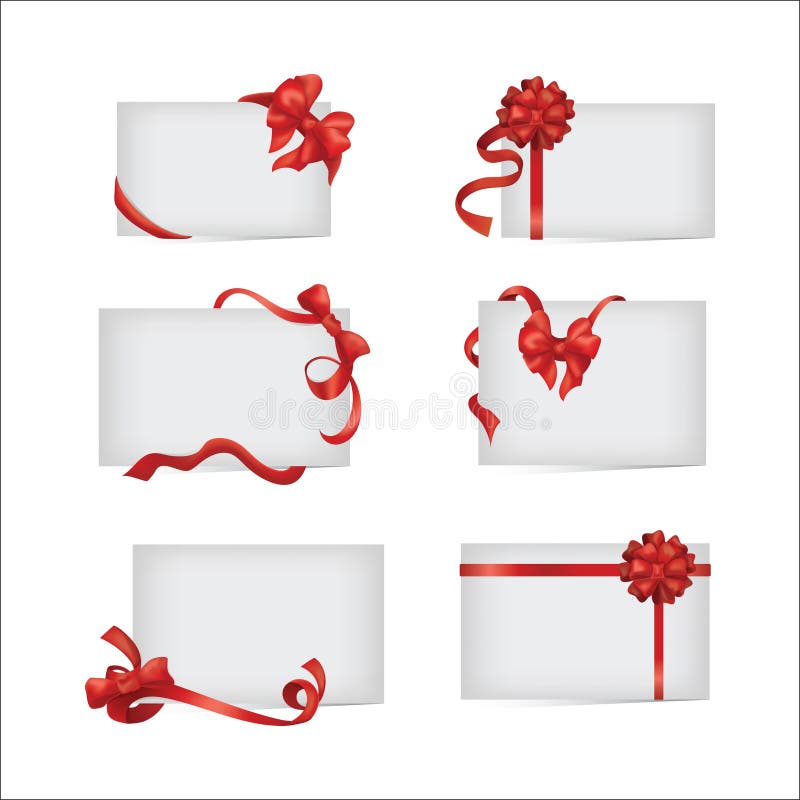 Collection of Paper with a Decorated Ribbon. Vector Illustration ...