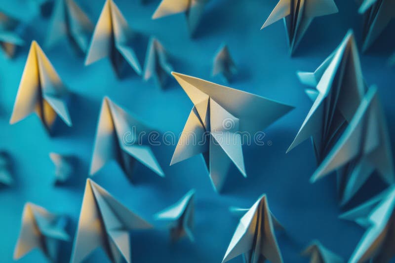 Group of Paper Planes Flying in One Direction with One Individual ...