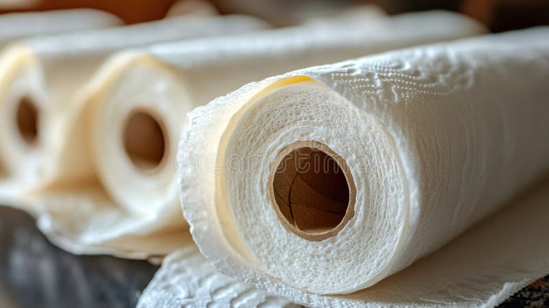 A Collection of Paper Rolls Sitting on a Table, Ideal for Use in Office ...
