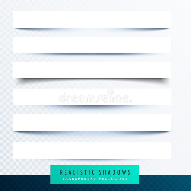 Collection of Paper Shadows Effect Stock Vector - Illustration of black ...