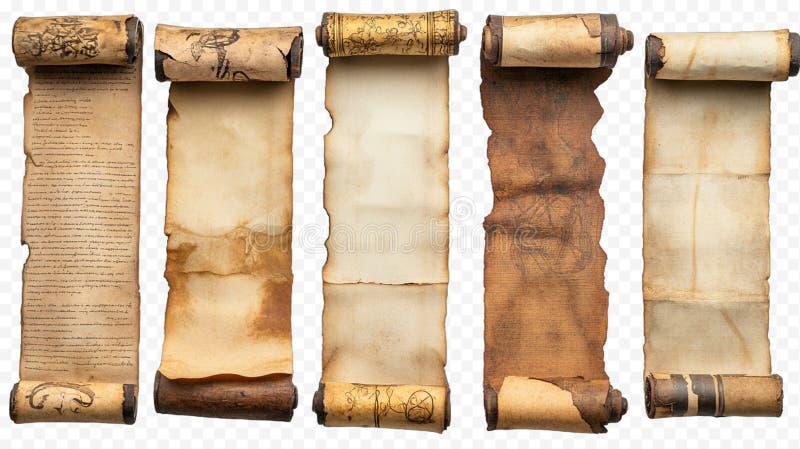 Collection Parchment Scrolls Stock Illustration - Illustration of ...