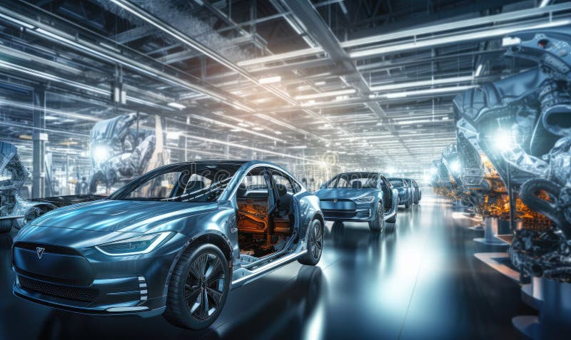 A Collection of Parked Vehicles in an Indoor Garage Stock Illustration ...