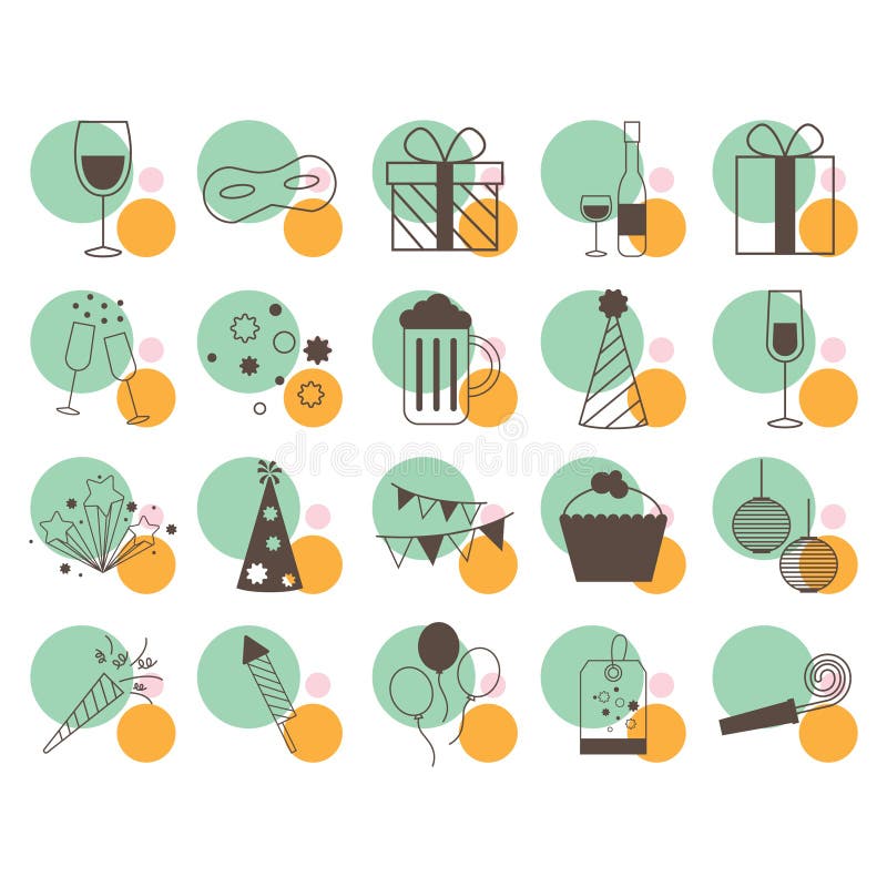 Collection of Party Items. Vector Illustration Decorative Design Stock ...