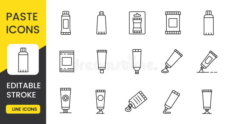 A Collection of Paste Icons Featuring Various Packaging Designs ...