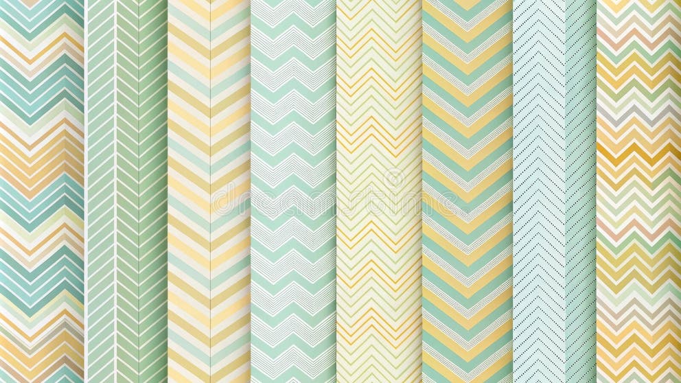 Collection of Pastel Chevron and Zigzag Patterns for Textile Design ...