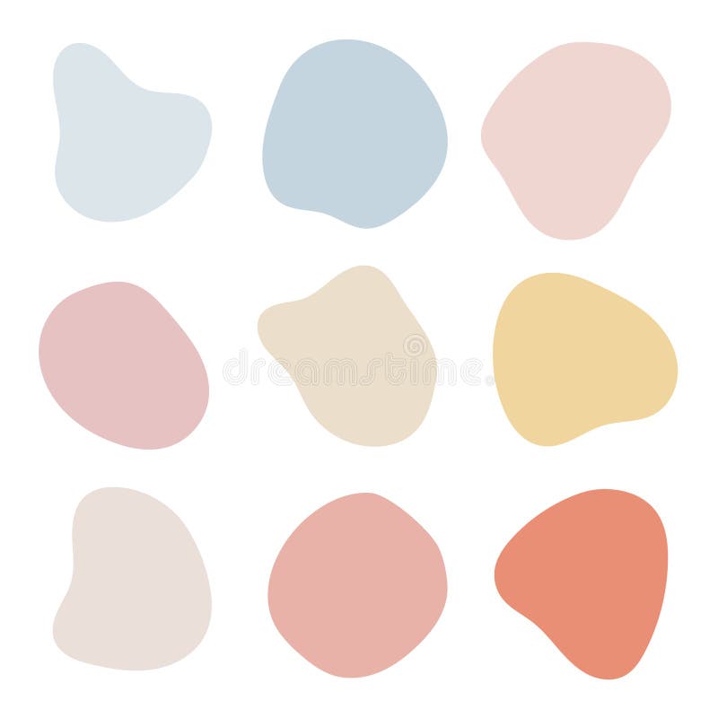A Collection of Pastel-colored Abstract Shapes in a Modern, Soft Style ...