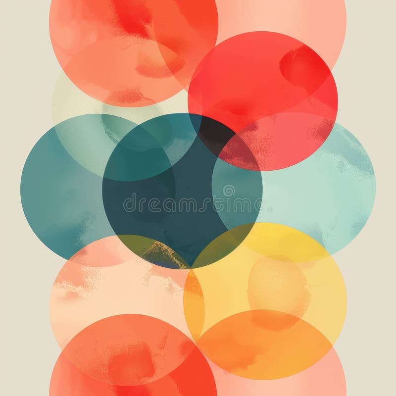 Overlapping Pastel Circles Abstract Art Stock Illustration ...