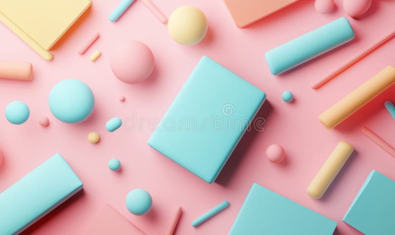 A Collection of Pastel-colored Geometric Shapes Create a Modern ...