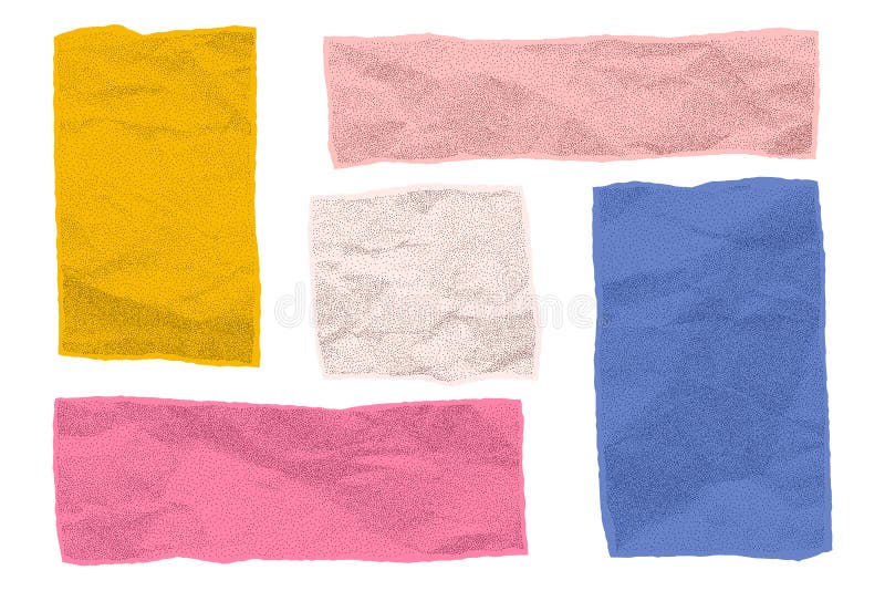 Collection of Pastel Torn Notebook Paper in Irregular Rectangle Shapes ...