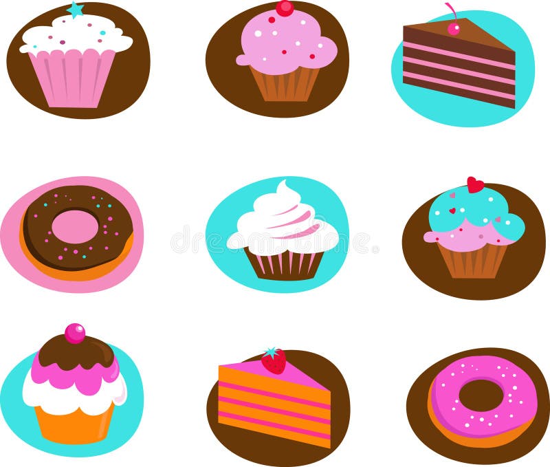 Collection of pastry icons stock vector. Illustration of collection ...