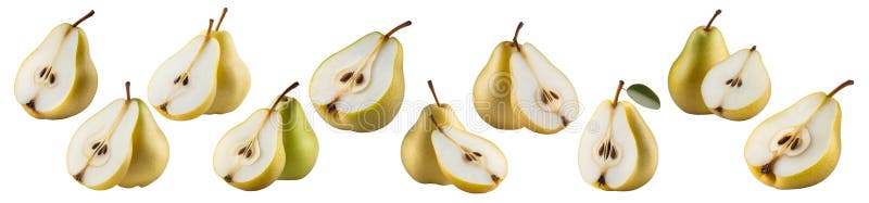 Collection of Pears Isolated on Transparent Background Stock Image ...