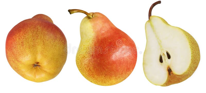 Collection of Pears on an Isolated White Background Stock Photo - Image ...