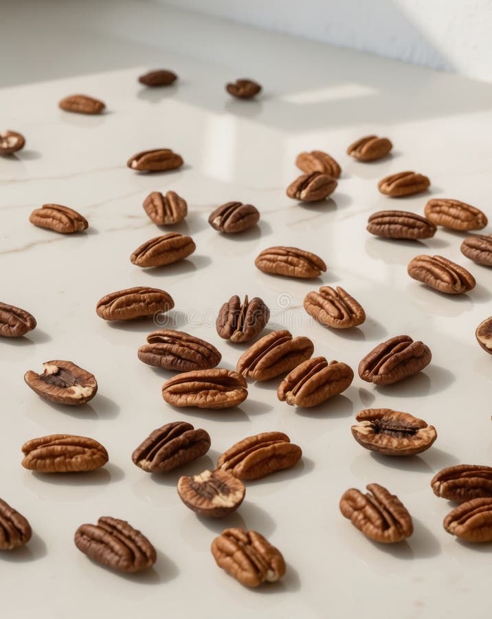 A Collection of Pecan Shells and Walnuts Lying Next To Each Other on a ...
