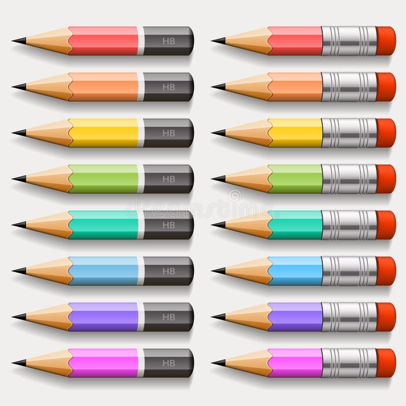 Collection of Pencils. Vector Stock Vector - Illustration of color ...