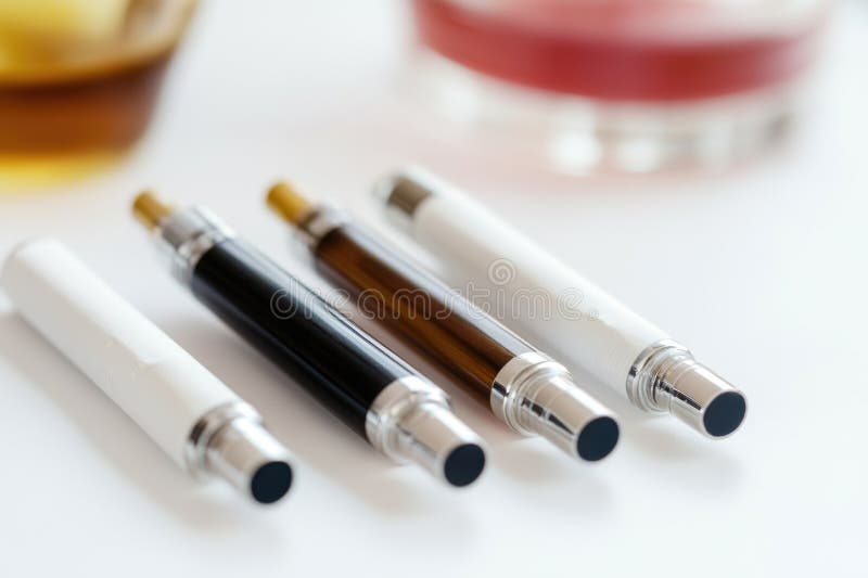 A Collection of Pens Resting on a Table Surface Stock Photo - Image of ...