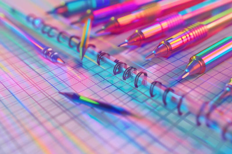 A Collection of Pens Sitting on a Table Stock Photo - Image of learning ...