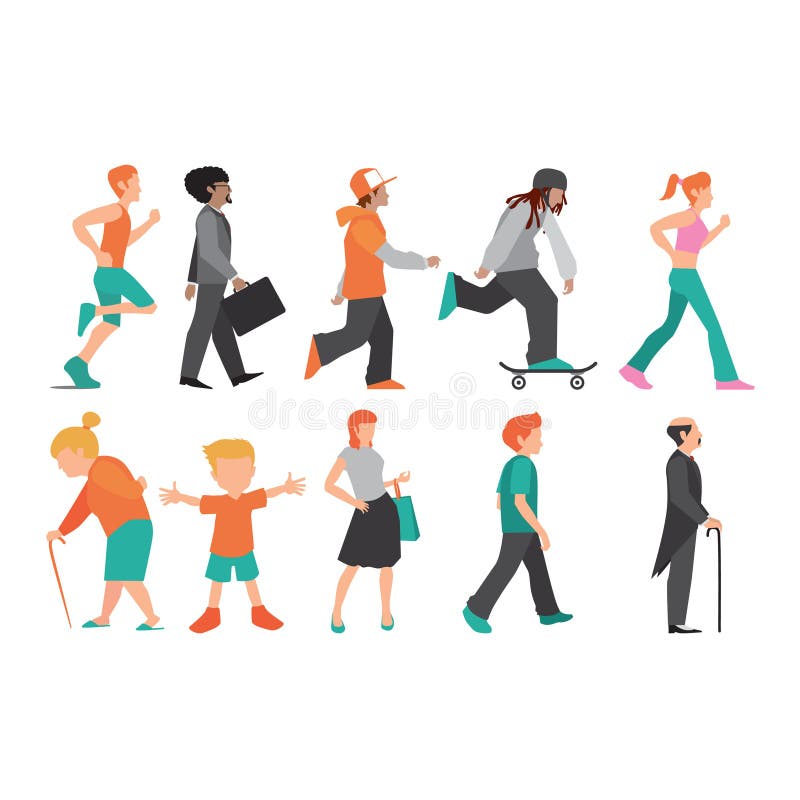Collection of People and Activities. Vector Illustration Decorative ...