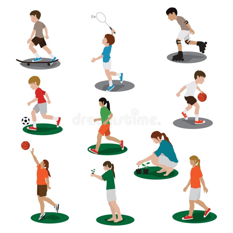 Collection of People and Activities. Vector Illustration Decorative ...