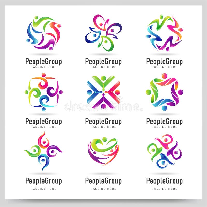 Collection of People Group Logo Design. Graphic Design Element Stock ...