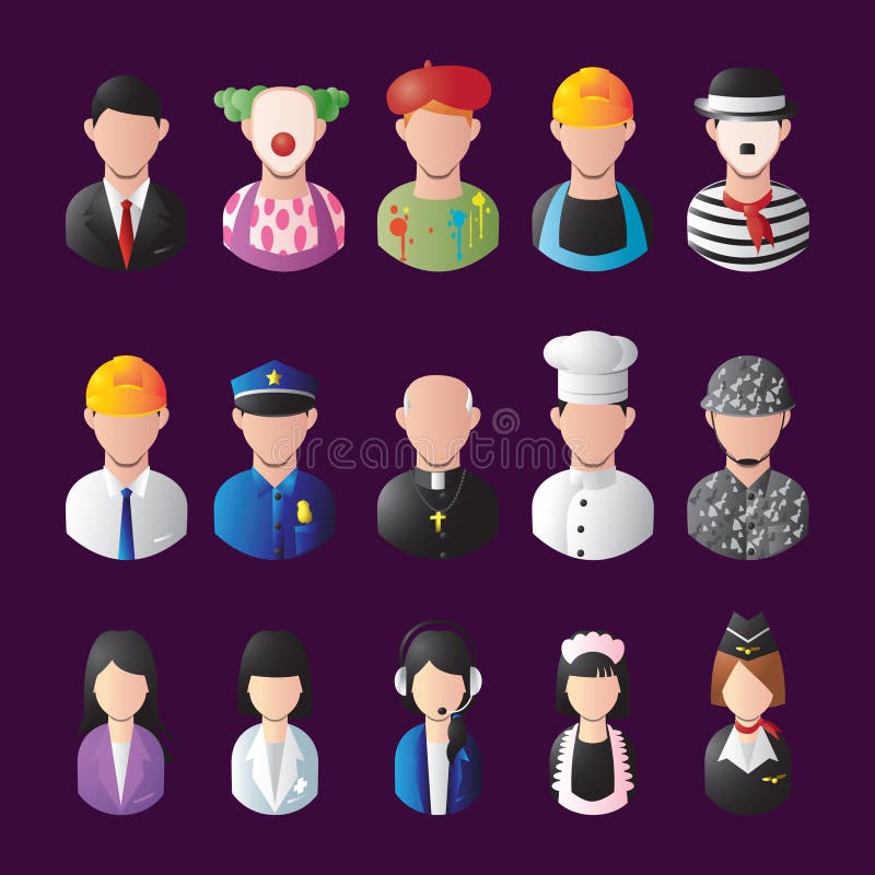 Collection of People and Occupation. Vector Illustration Decorative ...