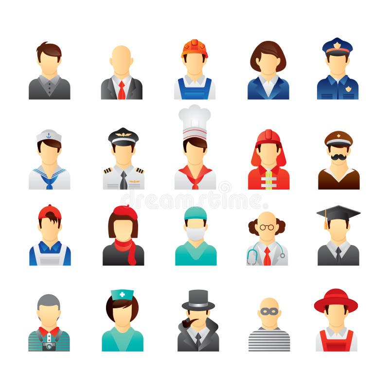 Collection of People and Occupation. Vector Illustration Decorative ...