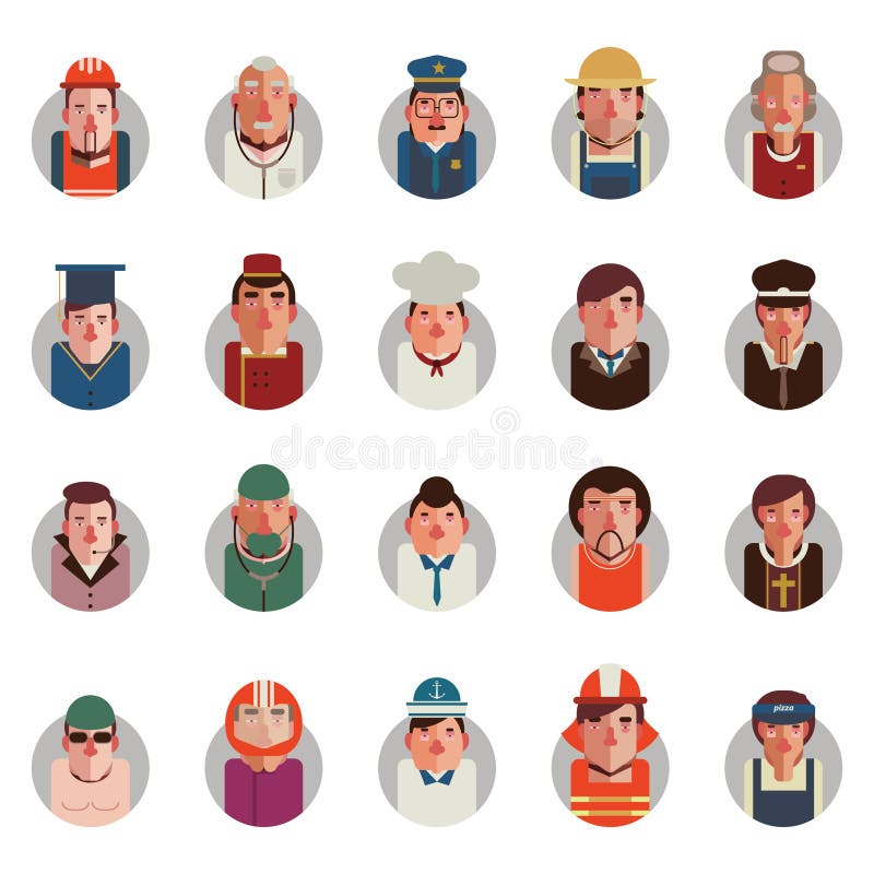 Collection of People and Occupation. Vector Illustration Decorative ...